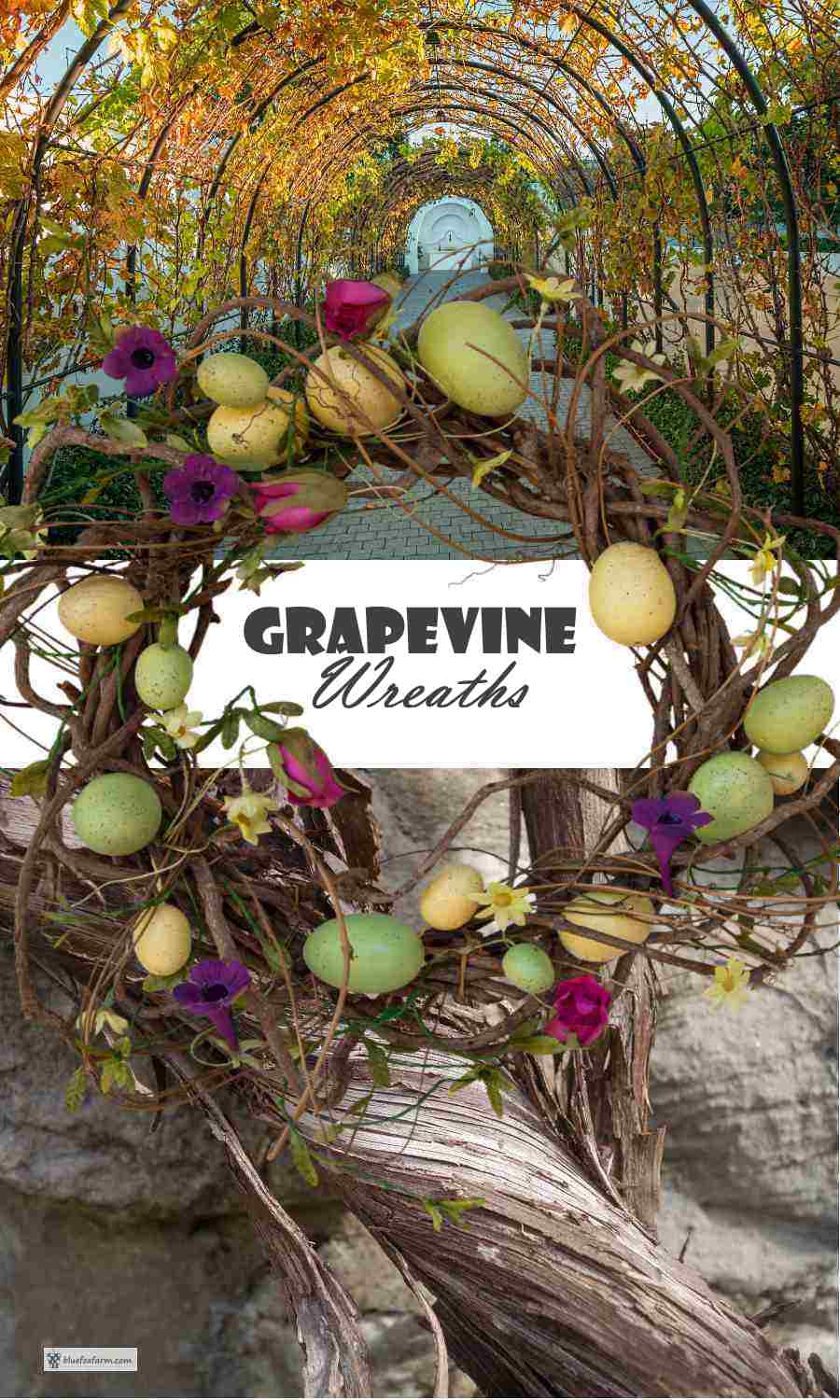 Grapevine Wreaths; country casual, but classically styled